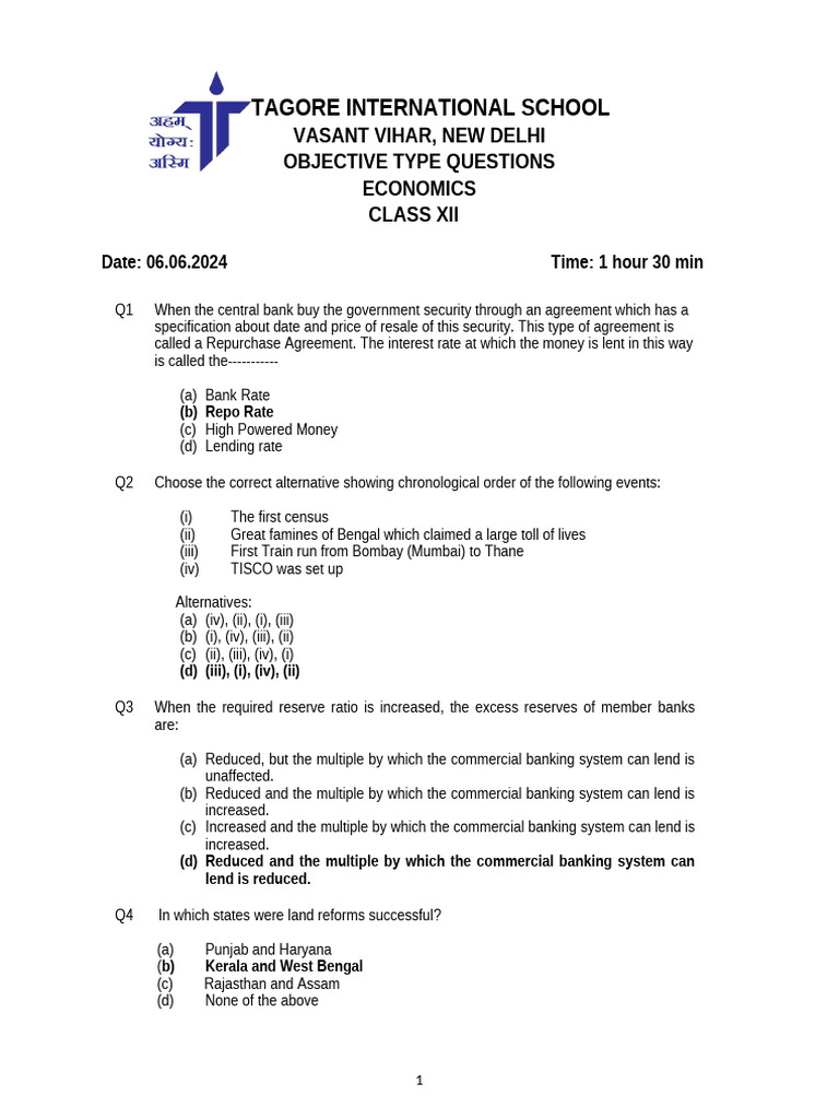 Paper 1objective Paper | PDF | Money Creation | Money
