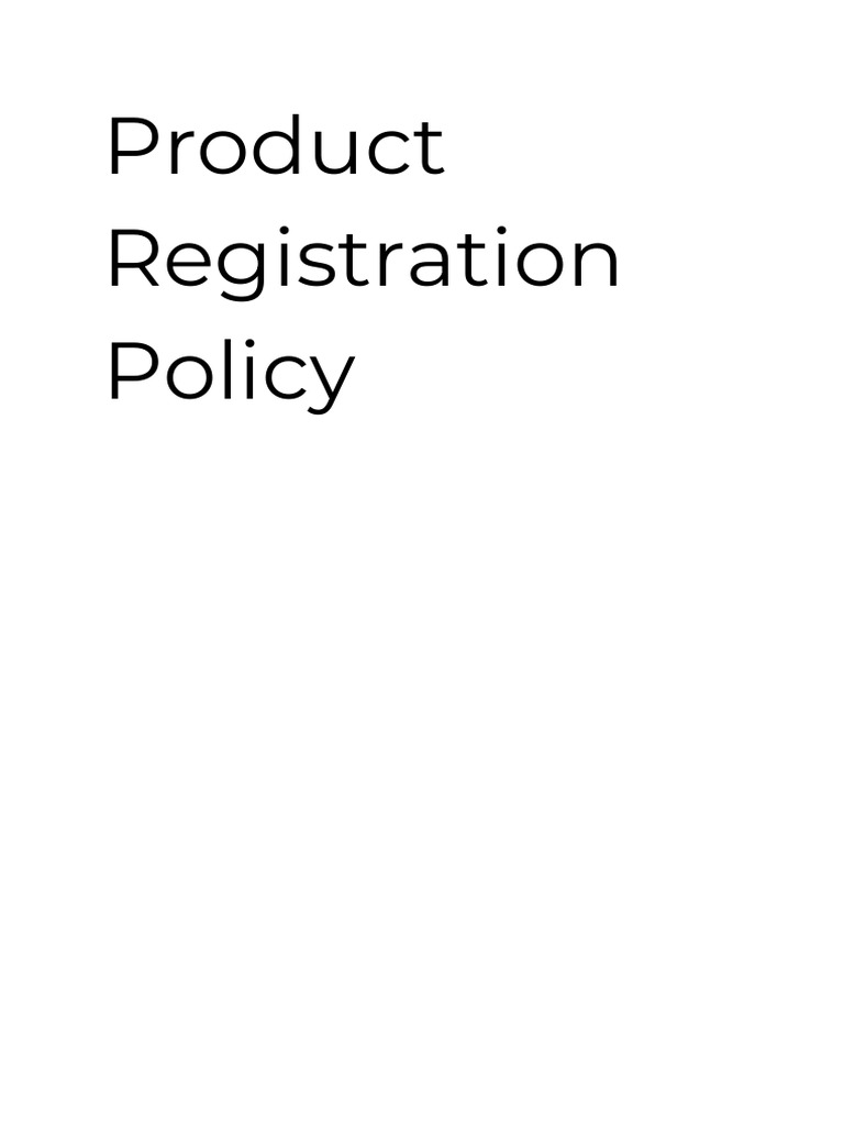 Product Registration Policy Overview | PDF | Privacy | Information