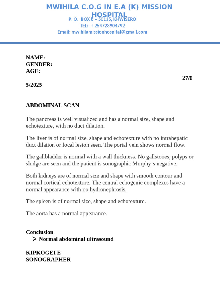 Normal Abdominal Uls 2 | PDF