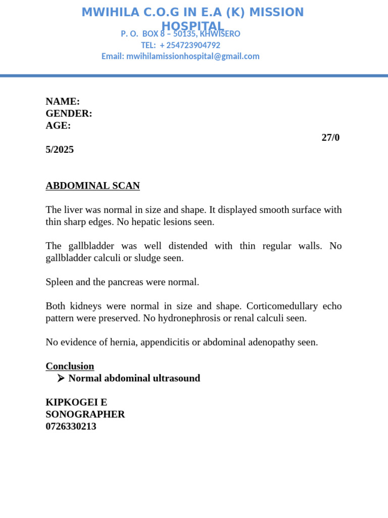 Normal Abdominal Uls | PDF