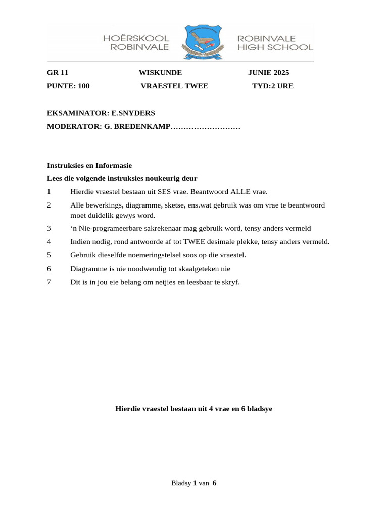GR 11 June Paper 2 Afr | PDF