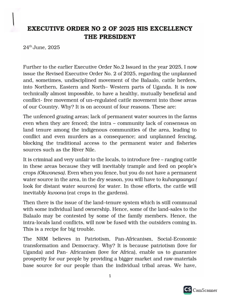 Executive Order No 2 of 2025 His Excellency The President | PDF