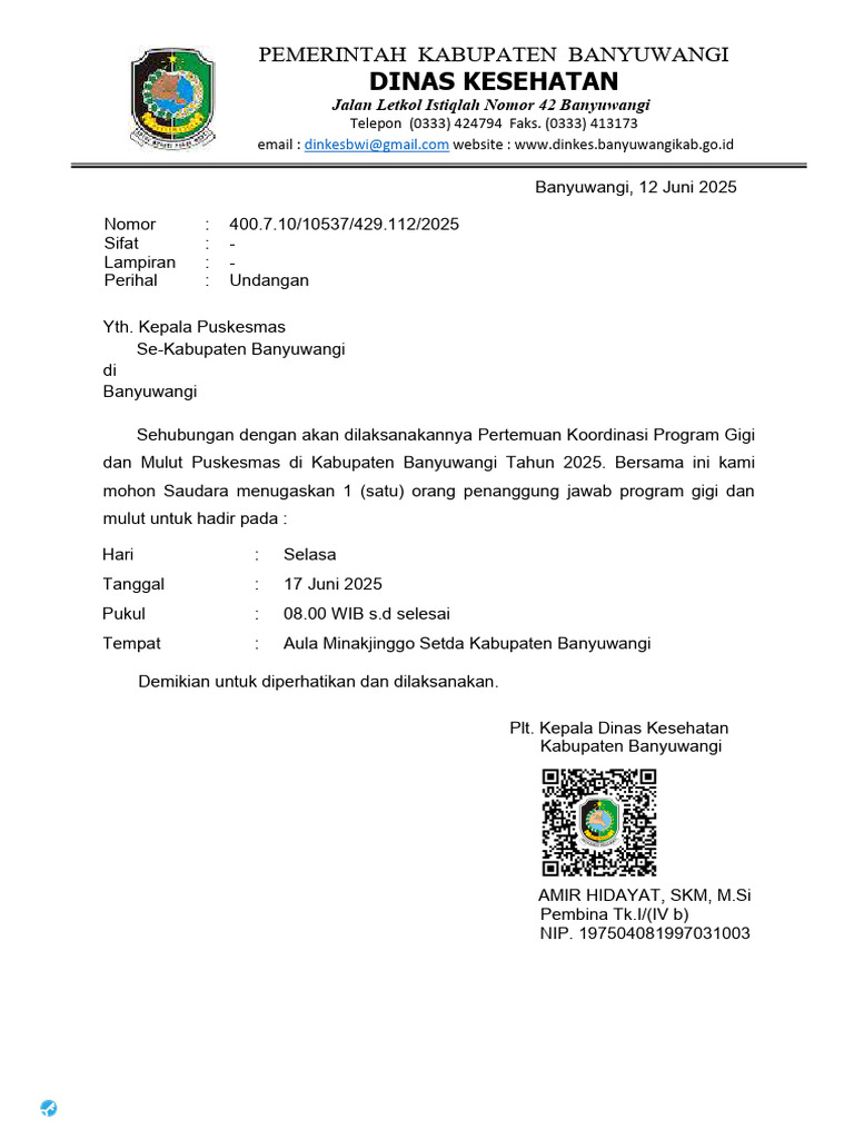 Surat Undangan Program Gilut | PDF