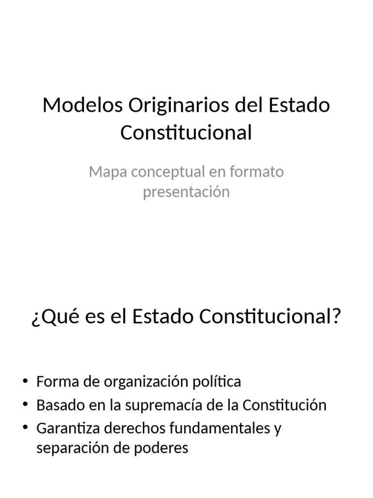Modelos del Estado Constitucional | PDF
