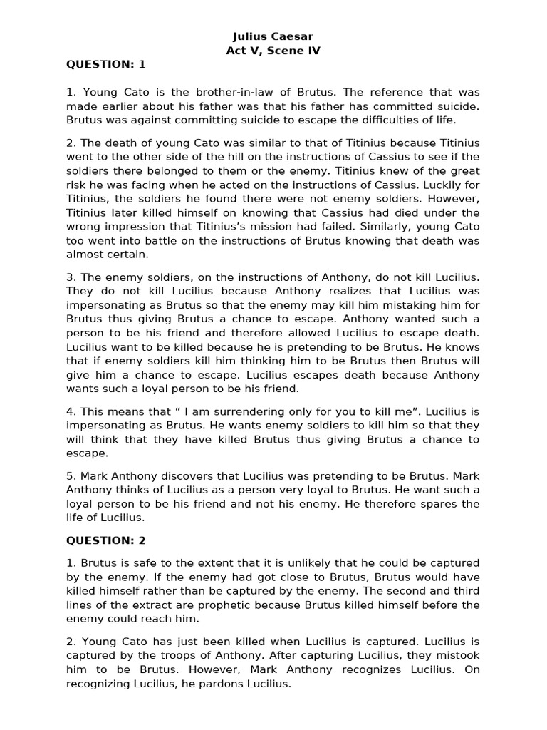 Julius Caesar (Act - V Scene-4) | PDF | Mark Antony | Ancient Europe