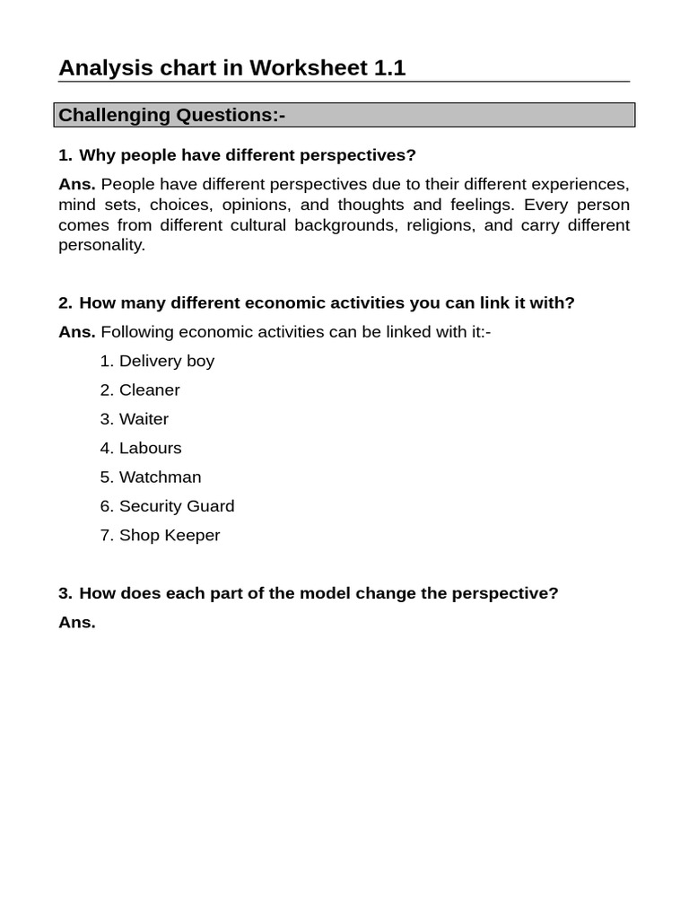 Understanding Perspectives and Economic Roles | PDF