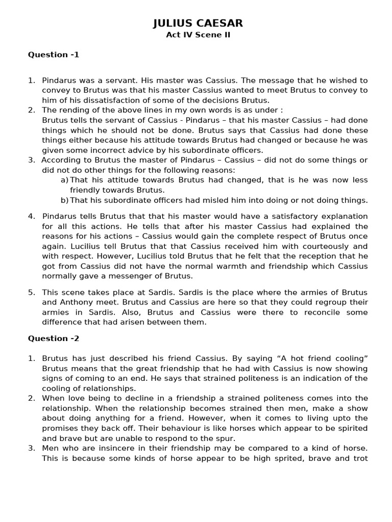 Julius Caesar Act - Iv Scene-2 | PDF | Augustus