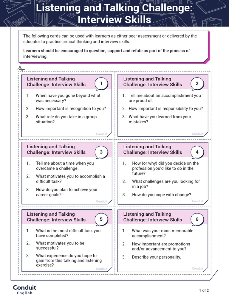 Interview Skills and Listening Questions | PDF | Psychological Concepts ...