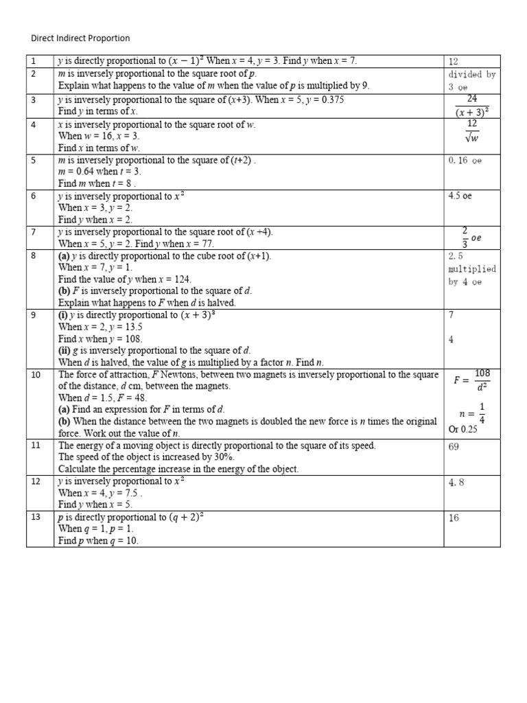 Proportional Relationships Explained | PDF | Force | Physical Phenomena
