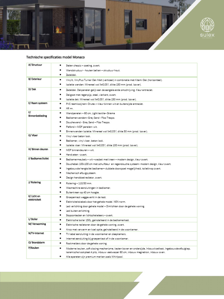 Technische Specificaties - Monaco | PDF
