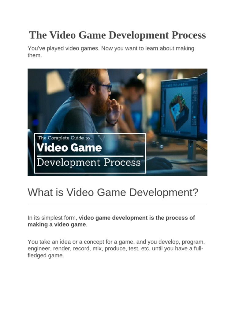 The Video Game Development Process | PDF | Computer Programming