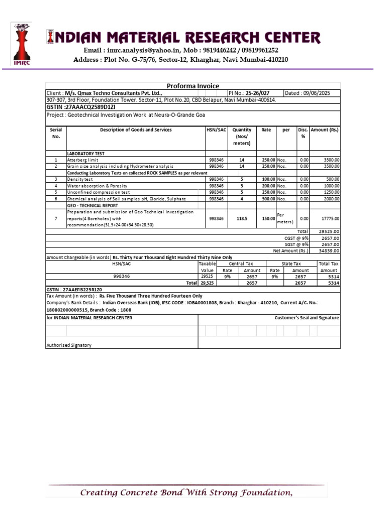 Proforma Invoice For Neura & Manki Project | PDF | Government Finances ...