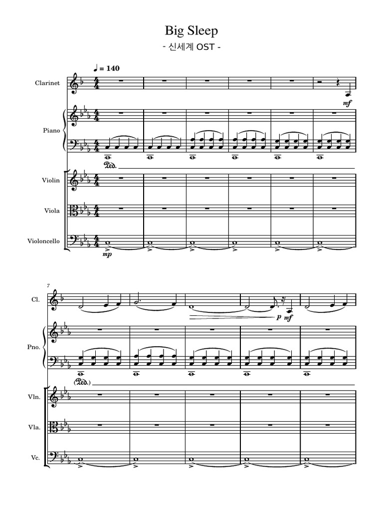 Partitura de Big Sleep - 신세계 OST | PDF