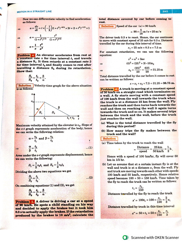 Motion in A Straight Line - 9 | PDF