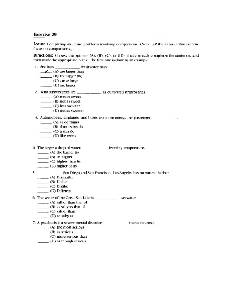 Comparative Exercise | PDF