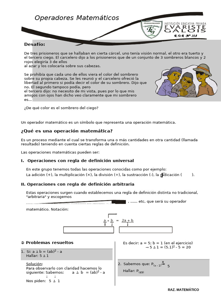 Operadores Matematicos 4 Sec. | PDF | Matemáticas | Aritmética
