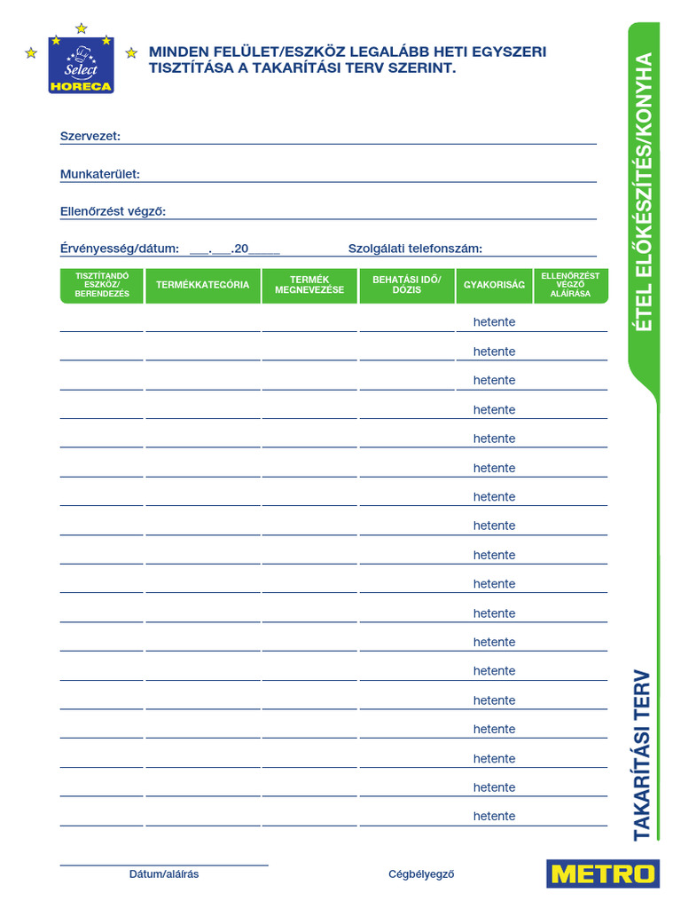 Metro Haccp Takaritasi Terv | PDF