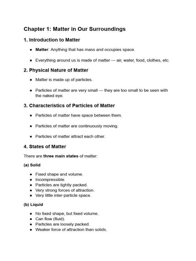 Chapter 1 - Matter in Our Surroundings | PDF | Liquids | Latent Heat