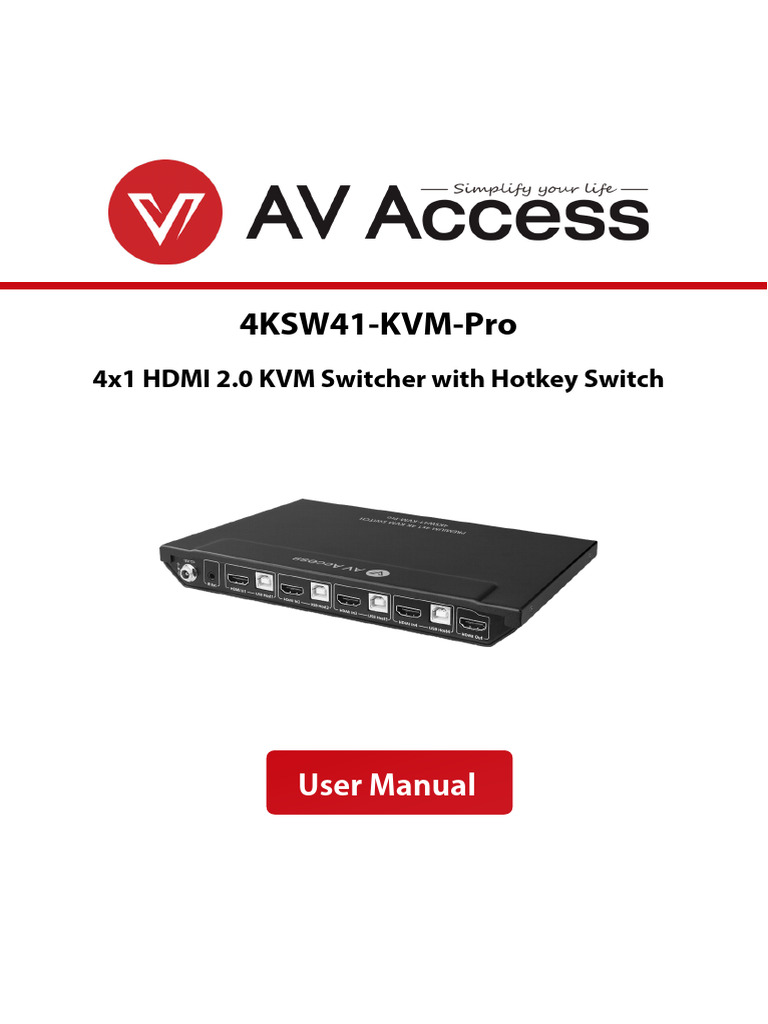 UM - 4KSW41 KVM Pro V1.0.5 | PDF | Usb | Hdmi