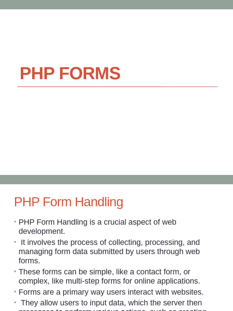 PHP Form Handling Basics Explained | PDF | World Wide Web | Internet & Web