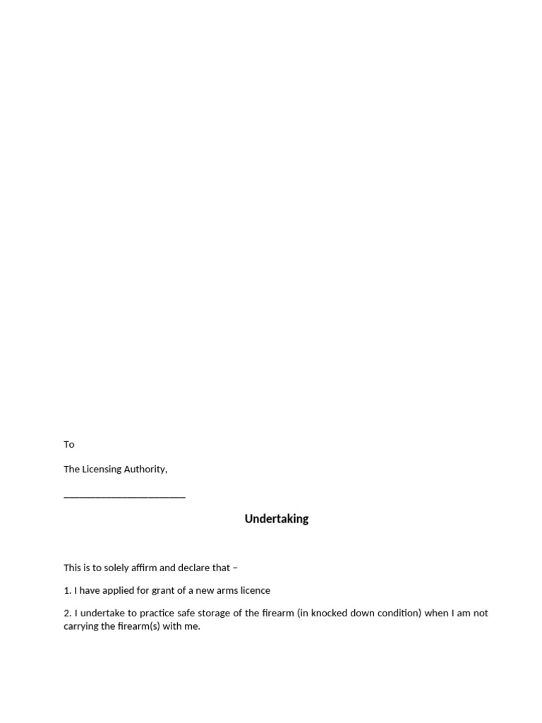 Arms License Affidavit Template | PDF