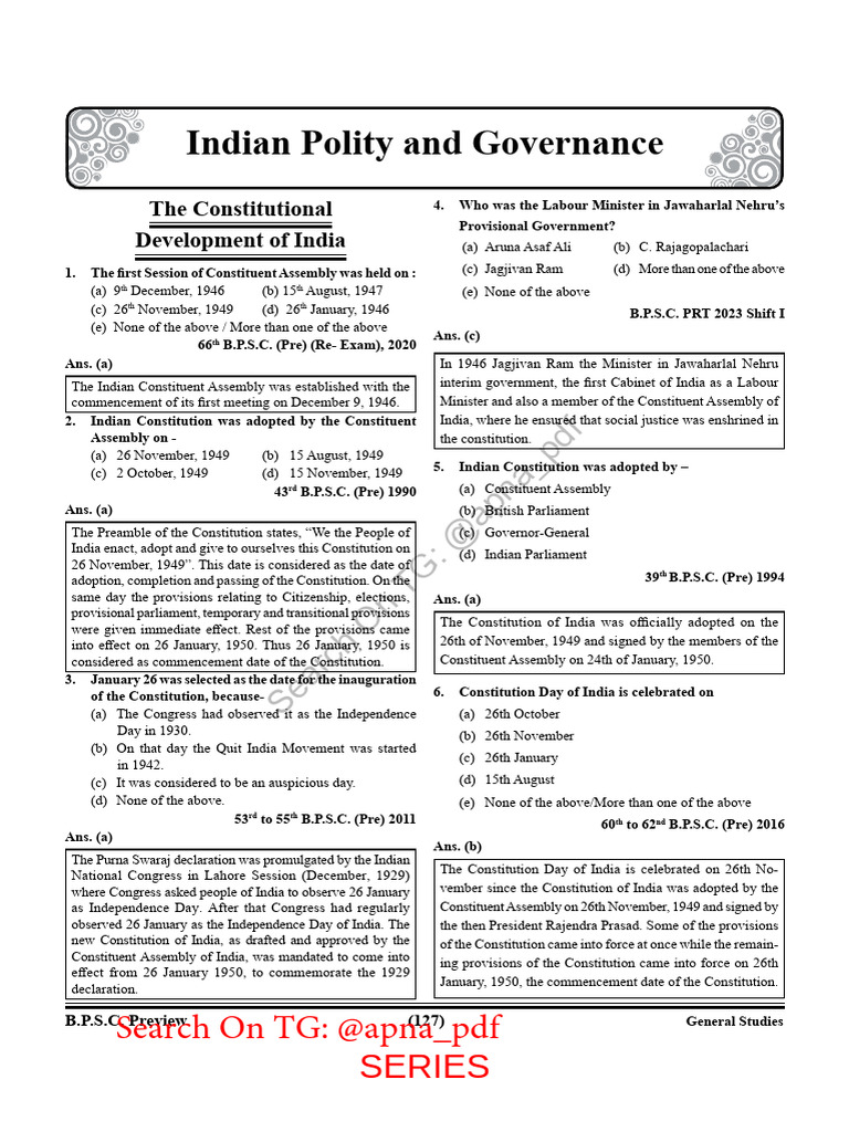 BPSC Preview 127-173 Polity | PDF | Constitution | Justice