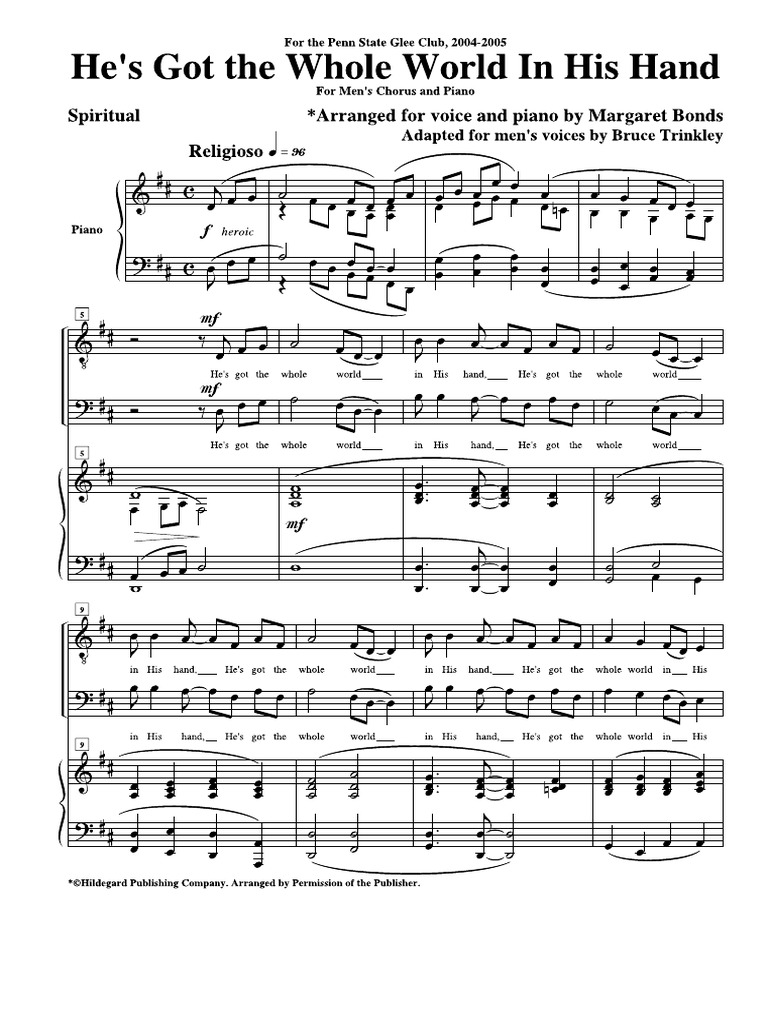 He Got The Whole World Piano | PDF