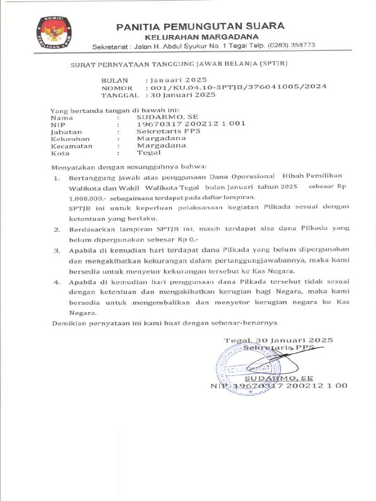 SPTJB Ops Jan | PDF