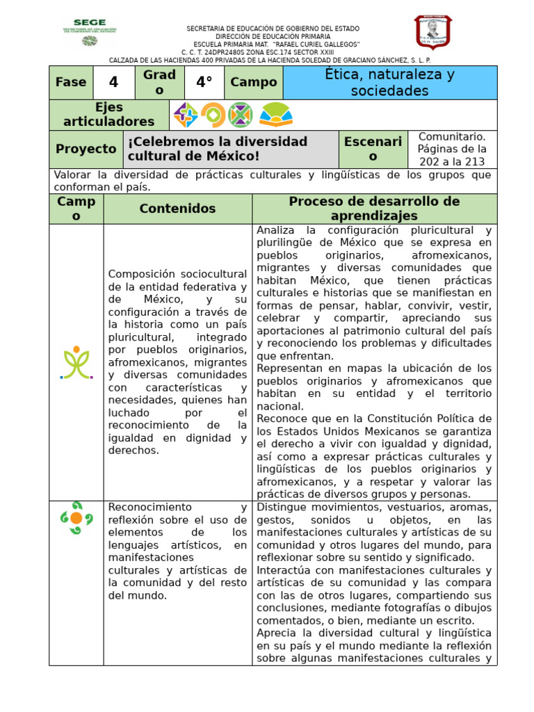4to Grado Enero 05 Celebremos La Diversidad Cultural de México 2023 | PDF | México | Comunidad