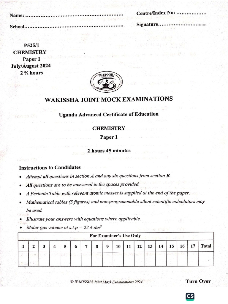 Wakissha Chem 1 | PDF