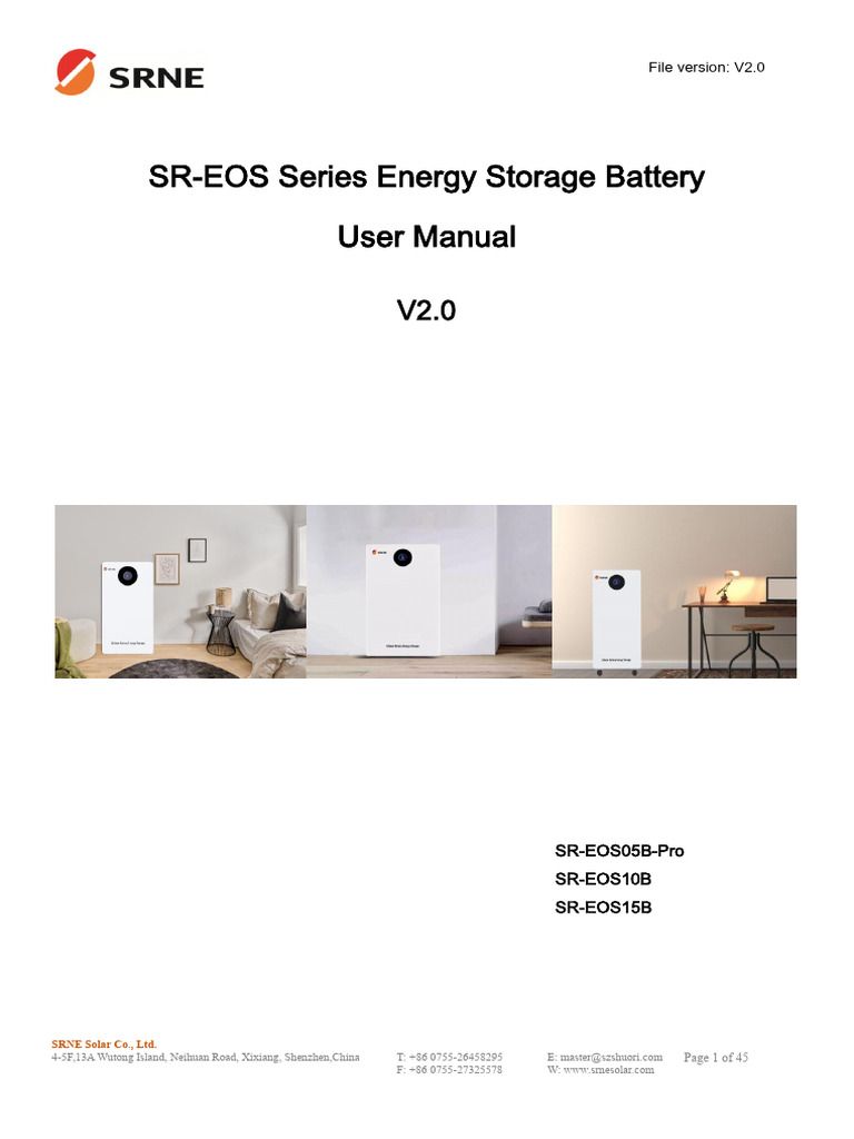User Manual - SR-EOS05B-Pro&EOS10B&EOS15B Energy Storage Battery - EN ...