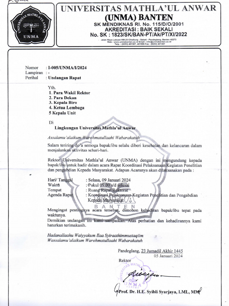 5 Undangan Rapat | PDF