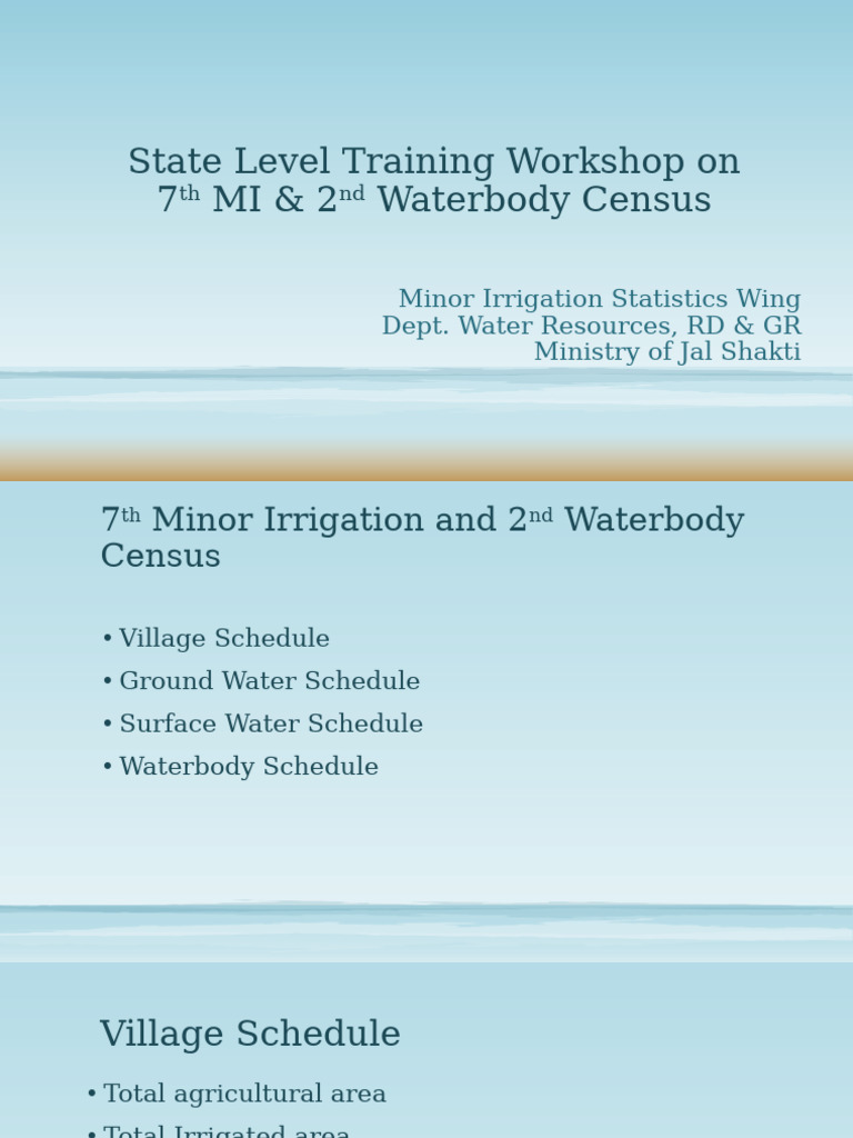 7th Minor Irrigation Census Overview | PDF | Groundwater | Pump