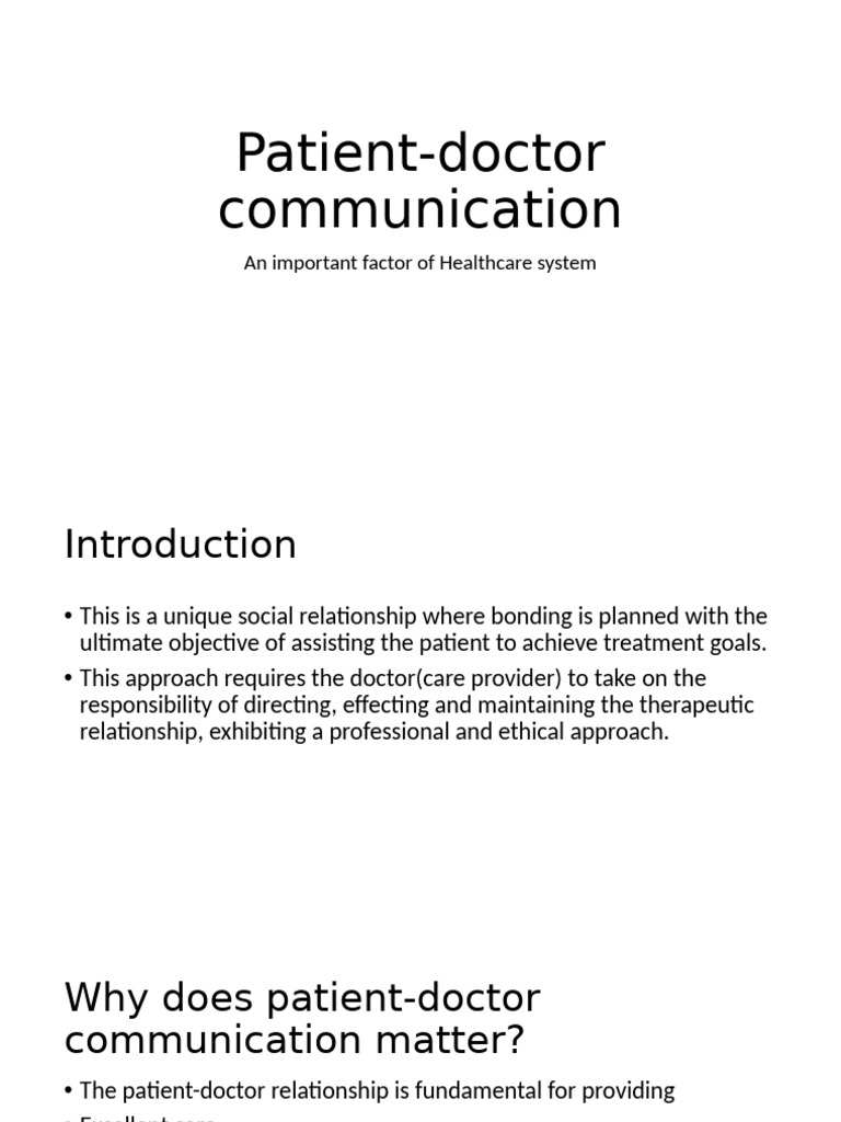 Patient Doctor Communication | PDF | Communication | Social Psychology
