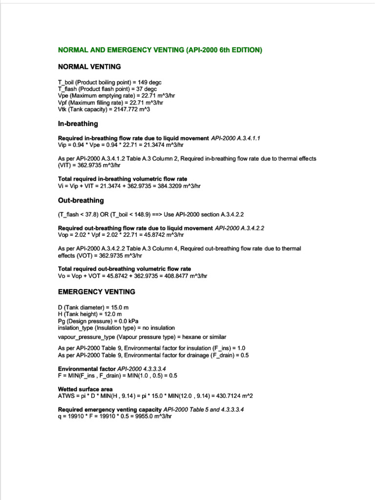 API-2000 Venting Calculations Guide | PDF | Statistical Mechanics ...