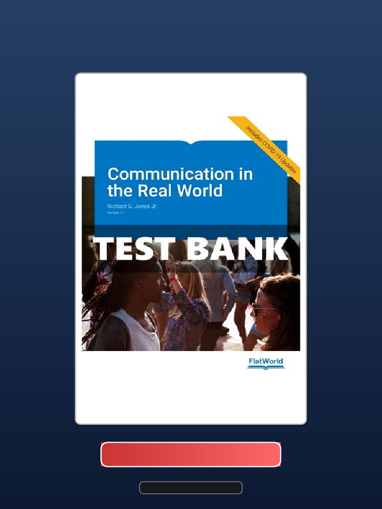 Communication in The Real World 2 1 2 Ed Jones Ebook and TestBank ...