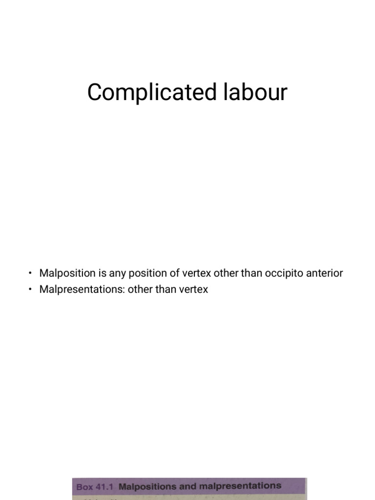 Complicated Labour | PDF | Childbirth | Uterus