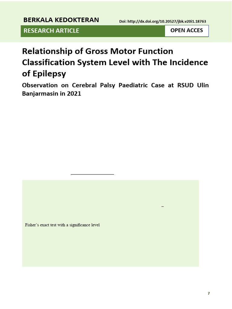 Relationship of Gross Motor Function Classificatio | PDF | Human ...