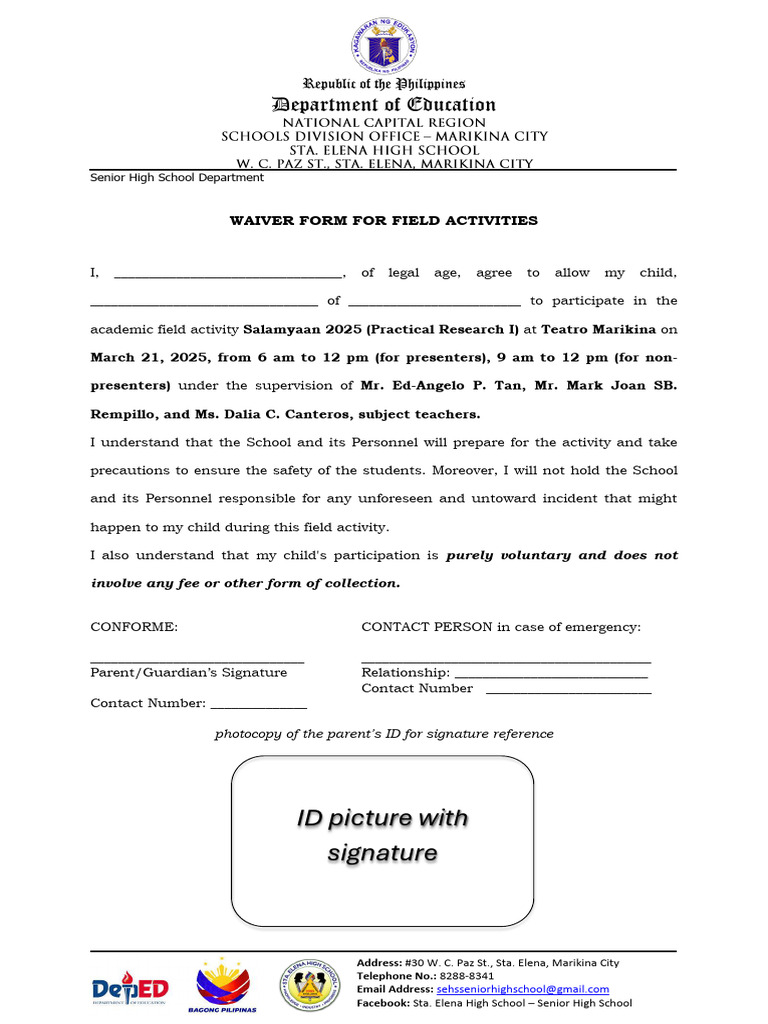 Salamyaan 2025 Field Activity Waiver | PDF