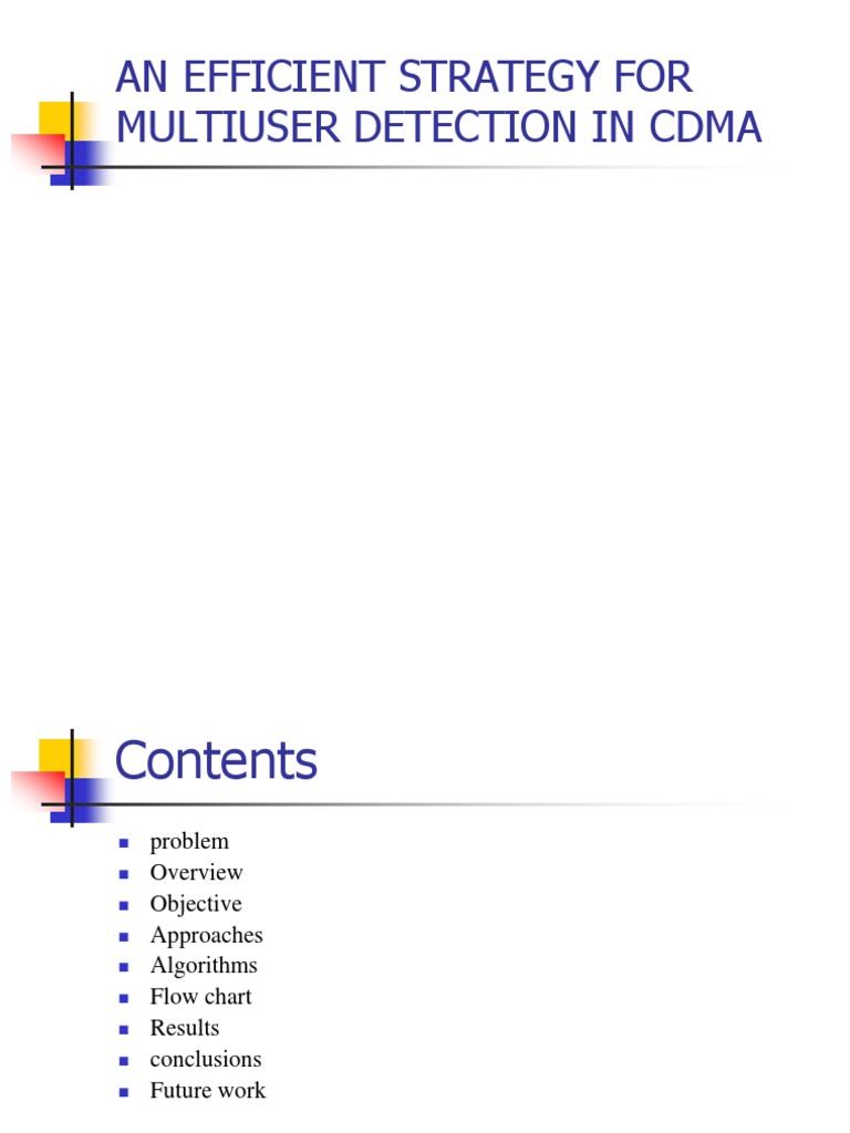 An Efficient Strategy For Multiuser Detection in Cdma | PDF | Channel Access Method | Code ...