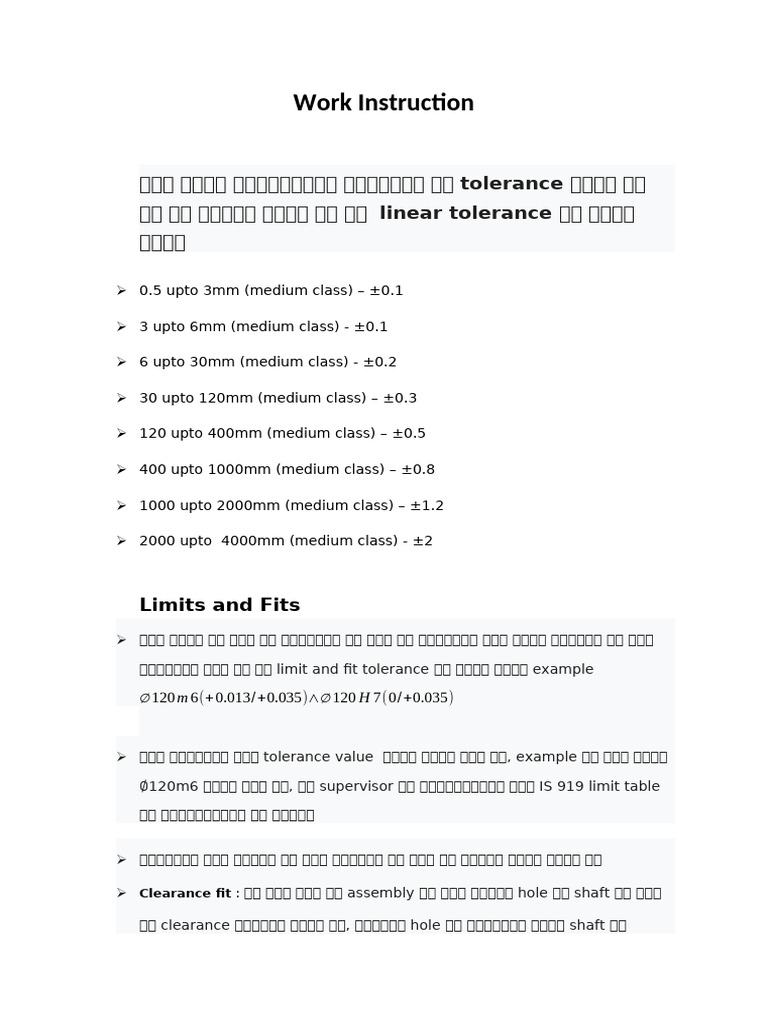 Work Instruction | PDF