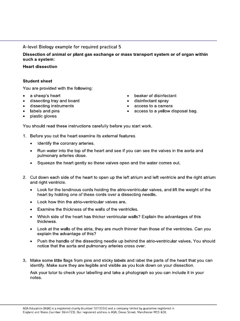 AQA A Level Biology Required Practical 5 | PDF