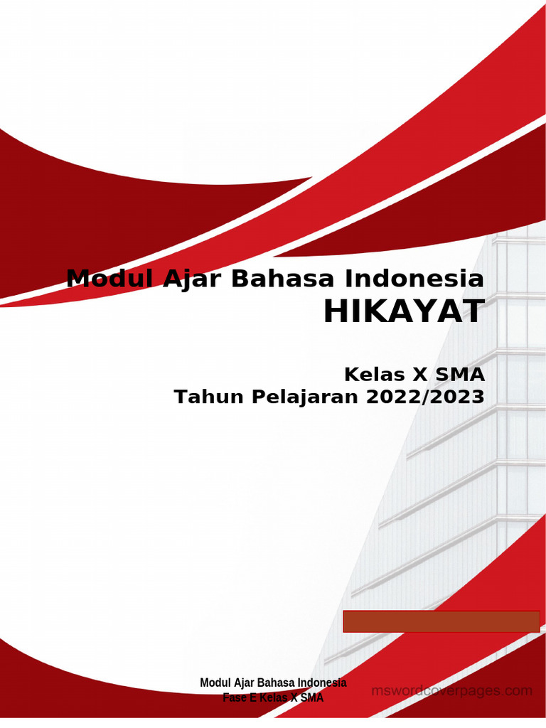 Modul Ajar Kelas X - HIKAYAT | PDF