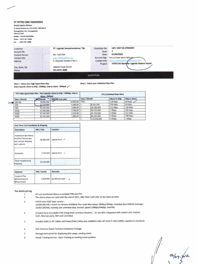 Acceptance Confirmation - Stature KVH V7 HTS - Petro1 | PDF