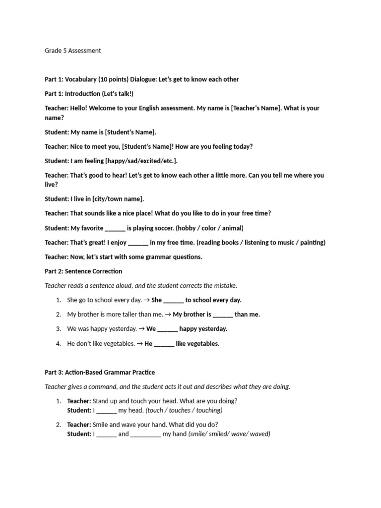 Grade 5 Assessment | PDF