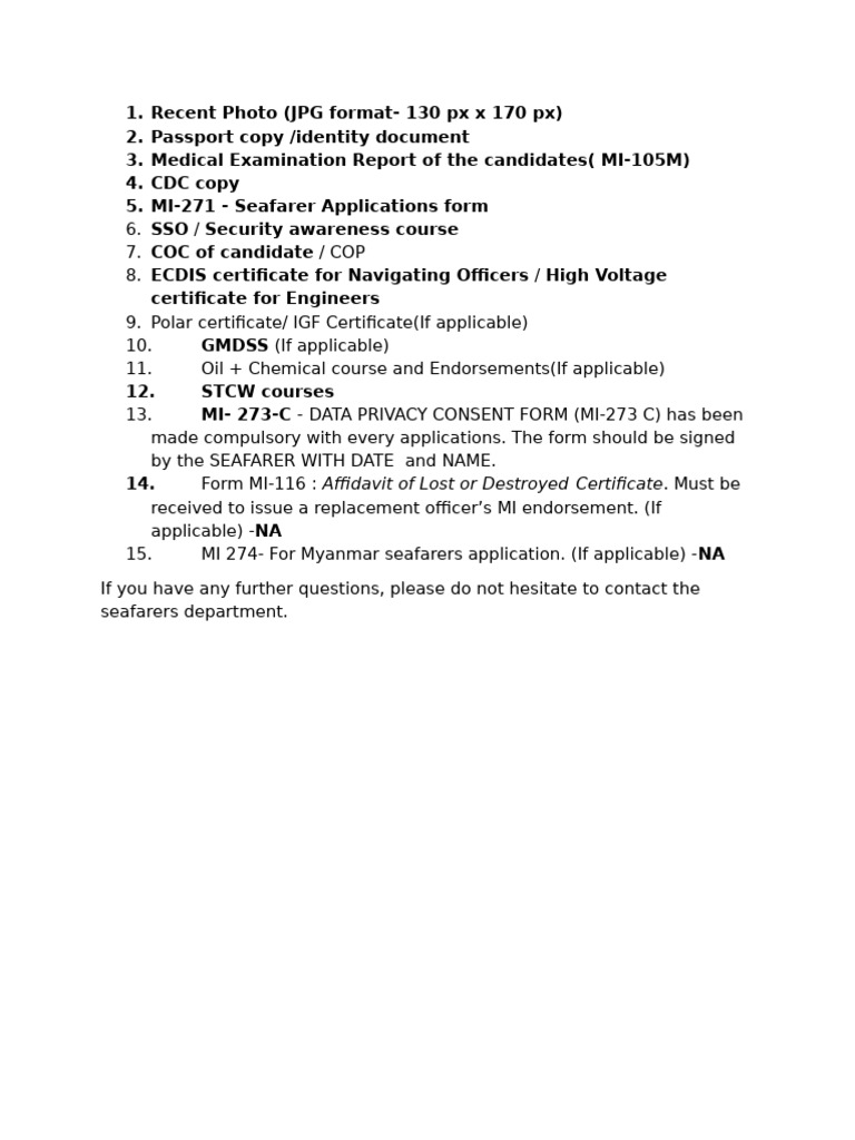 Checklist - Marshall Cra | PDF