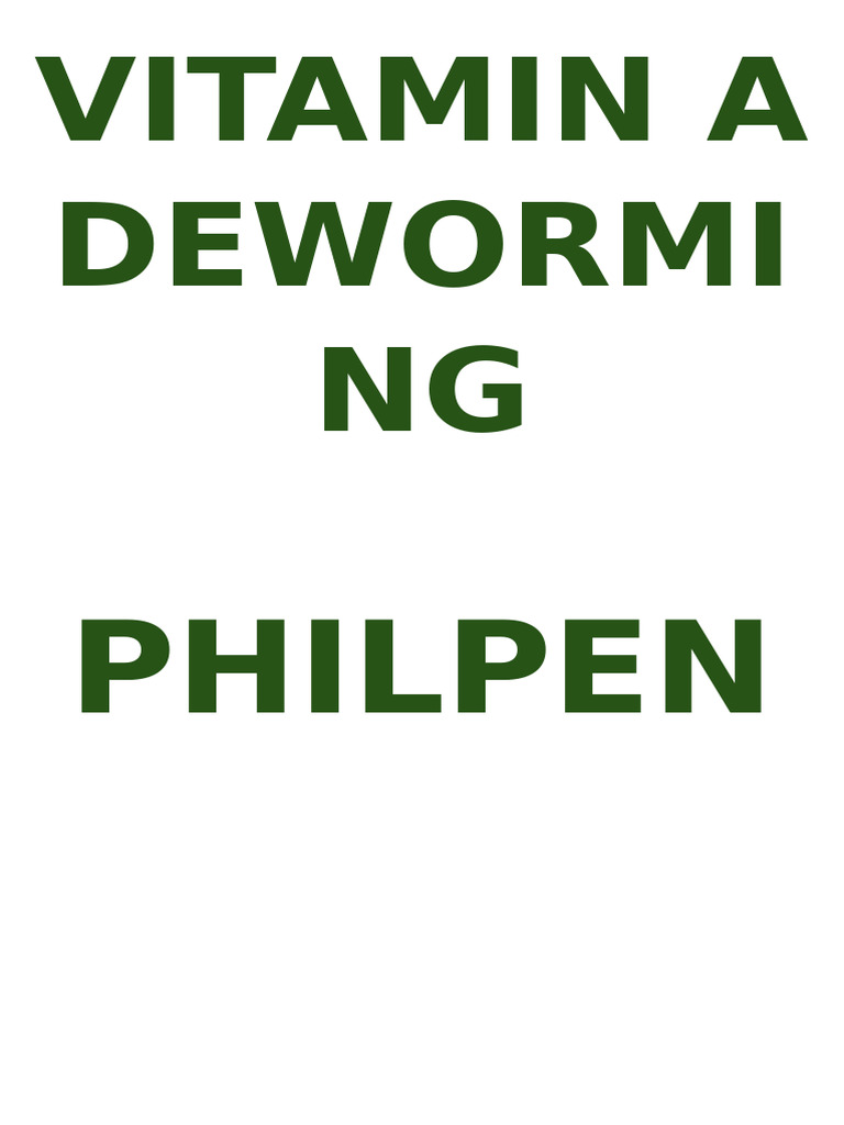 Vitamin A Deworming | PDF