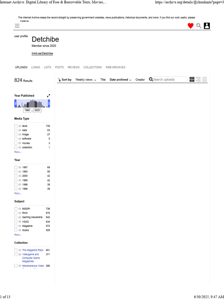 Internet Archive - Digital Library of Free & Borrowable Texts, Movies, Music & Wayback Machine ...