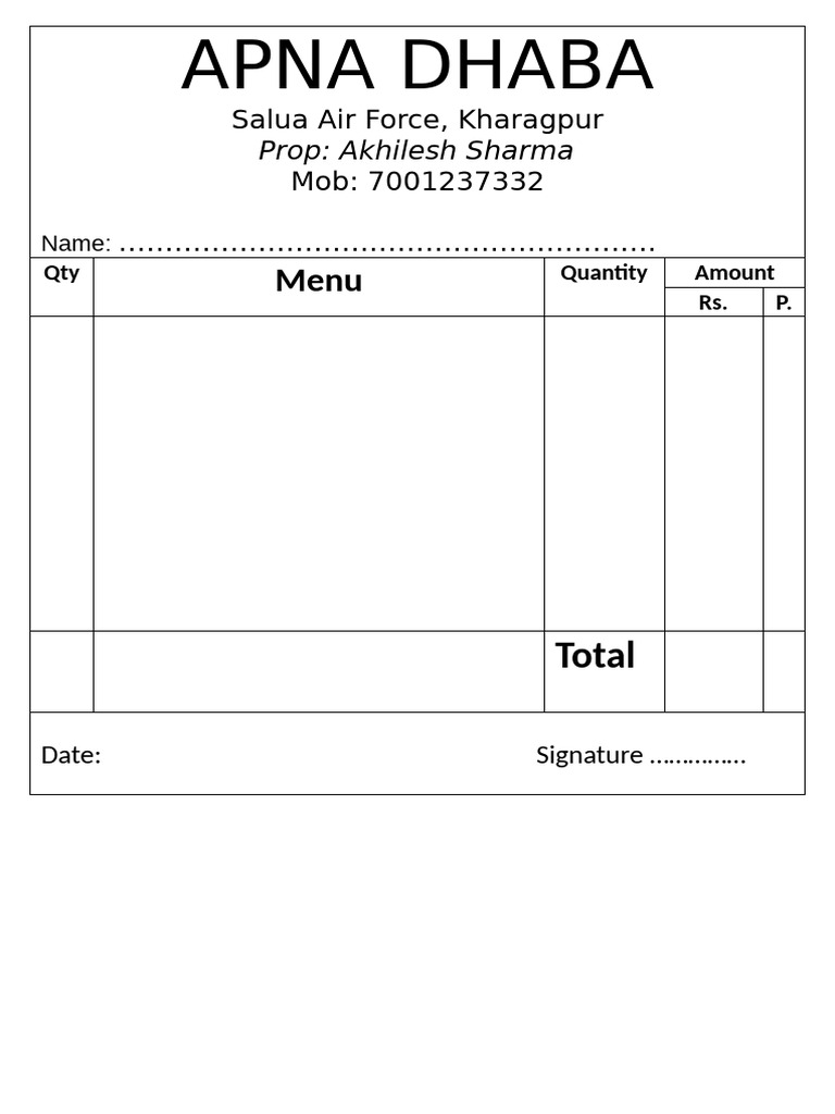 Apna Dhaba | PDF