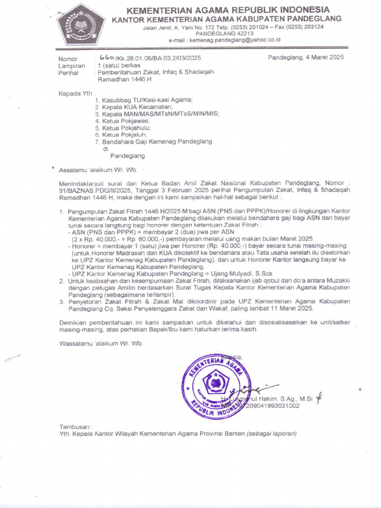 Surat Zakat Fitrah | PDF